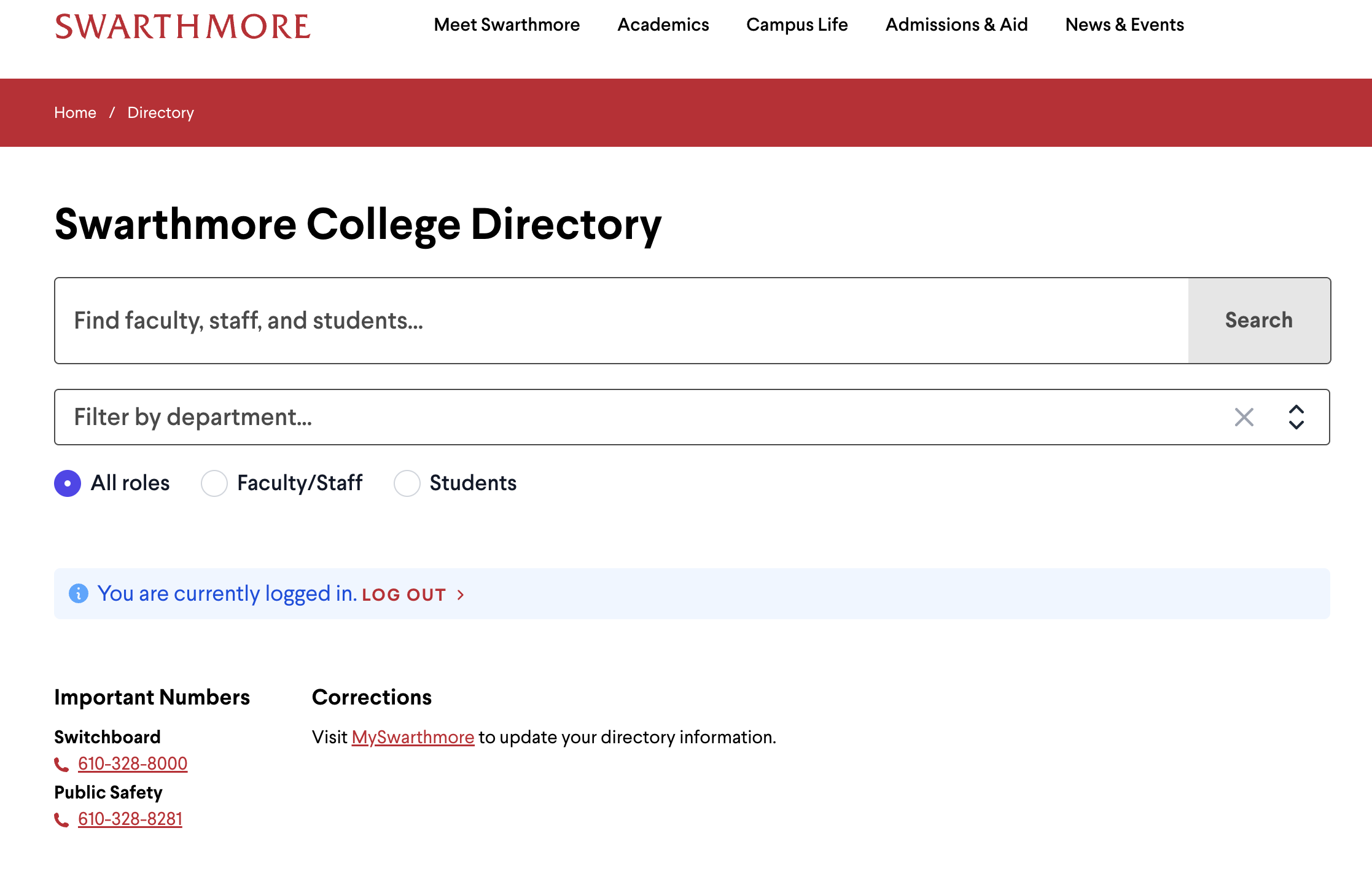 Introducing Our New Online Directory - Swarthmore College - ITS Blog
